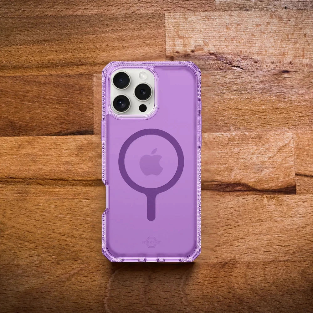Case ItSkins Hybrid R Vapor con MagSafe para iPhone 16 Pro - Morado ...